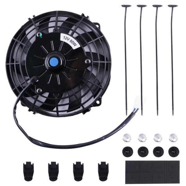 ZAP Performance 7インチ エンジン冷却ファン 電動ラジエーター ユニバーサルスリム 冷却 ファン プッシュプル エンジンキット 12V 取り付けキット付きパワー80W 汎用 ブラック商品コード：55080848011型番：7...