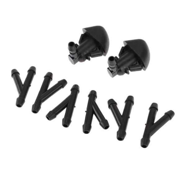 RATCHROLL Hondaに対応オデッセイ2011-2013用フロントウインドシールドウォッシャーノズル W/ 6個のYホースコネクター カーブラックプラスチック1セット商品コード：55080848066型番：313337e5-e6df...