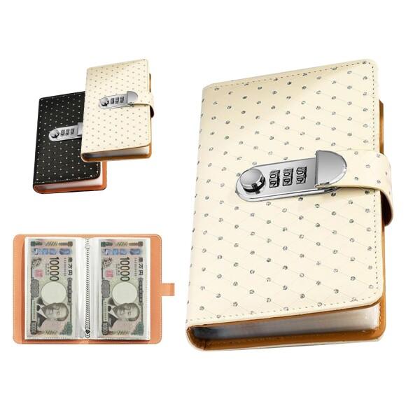 aninako お札 貯金箱 札 お金仕分け コンビネーションロッ 厚手の革 隠し金庫 ダイヤモンド お金仕分け 封筒貯金 貯金ファイル 本型 内側のページ 50 ページ 紙幣100枚収納 紙幣 記念紙幣 (ホワイト)商品コード：55080...