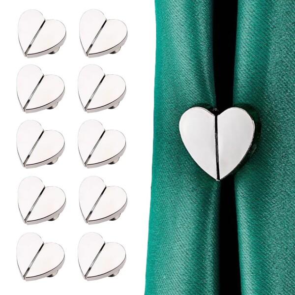 Sitengle カーテン隙間クリップ 10組セット 隙間防止 カーテンマグネットピン 磁気バックル 光漏れ防止 磁石バックル 簡単取り付け 工具不要 アクセサリー タッセル (ハート)商品コード：55080848274型番：STL-CT-...