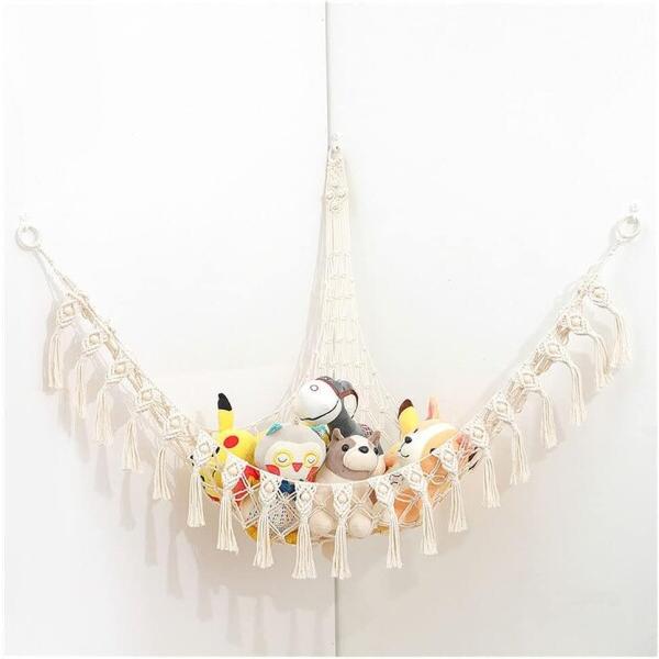 ぬいぐるみ収納ハンモック 壁掛け式 子供部屋用 おもちゃ収納商品コード：55080848406型番：Mcrm-001サイズ：大カラー：オフホワイト? ぬいぐるみやおもちゃをすっきり収納できる吊り下げ式ハンモック? 壁や部屋の角を有効活用でき...