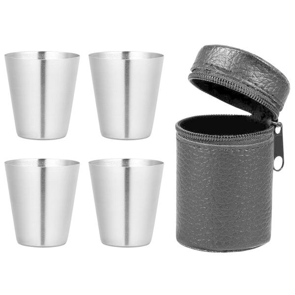 NUOLUX ショットグラス セット ステンレス鋼 30ml 1オンス 旅行 携帯用 ウイスキーカップ ミニグラス おしゃれ 収納ケース付き 4個入り商品コード：55080848439型番：5J26575ICZ169S197サイズ：4.30...