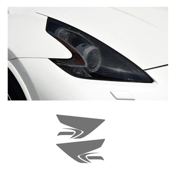 車のヘッドライトフィルムに適合するNissan 370Z Z34 2009-2020 車用 ヘッドライト保護フィルム フロントライトカバー 透明 黒染め プレカット形状 TPUステッカー商品コード：55080848444型番：HESSEH-...