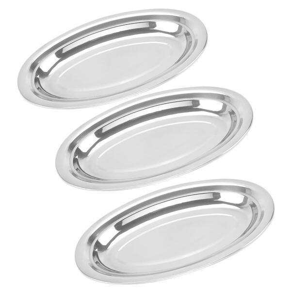 Desirable ステンレス 大皿 小判皿 盛付け皿 肉厚タイプ 野菜炒め ナポリタン パスタ ハンバーグ 焼きそば おしゃれ 割れない レトロ (3, 35cm)商品コード：55080849834サイズ：35cmカラー：シルバー素材・材...