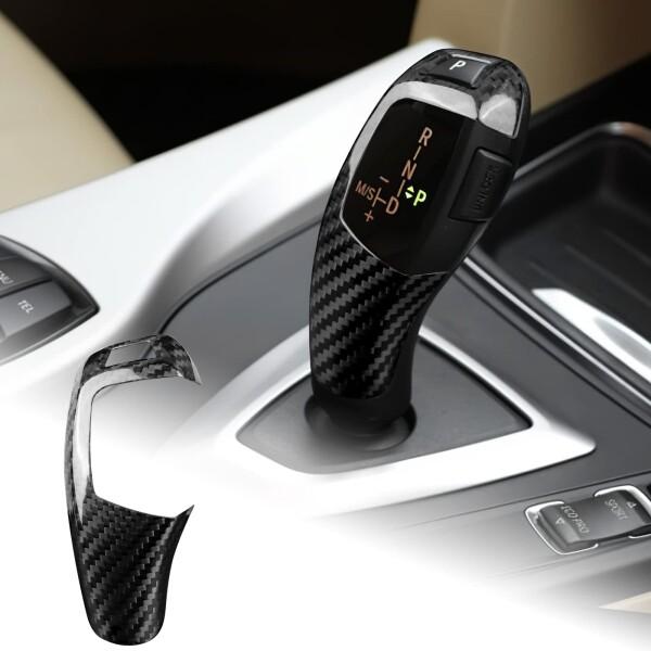 AIRSPEED F20 F21 F22 F23 F30 F34 F35 F10 F11 F07 F18 F15 F16 F01 X3 X4専用 アクセサリー リアルカーボンファイバー製 カーギアシフトノブヘッドカバー 内装パーツ 装飾フレ...