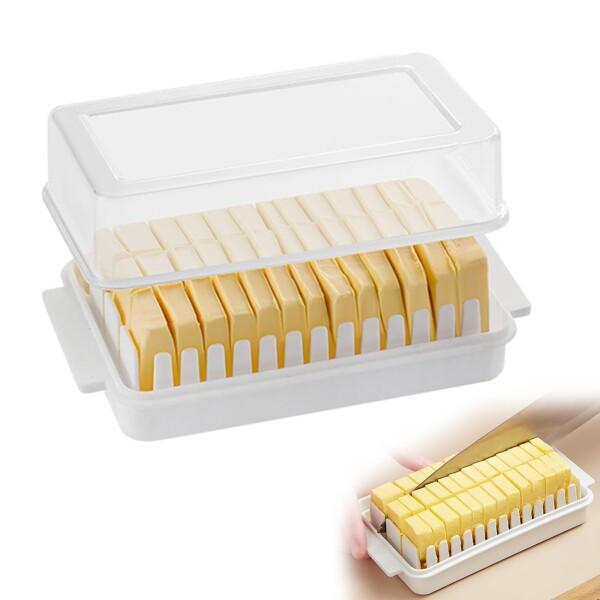 Liroyal バターケース バター収納ボックス 保存ができる 定量カッティングガイド付き バター容器 密閉保存 食品容器 バター皿 蓋付き キッチン用品商品コード：55080851278型番：XYYH-huangyouhe-baisexi...