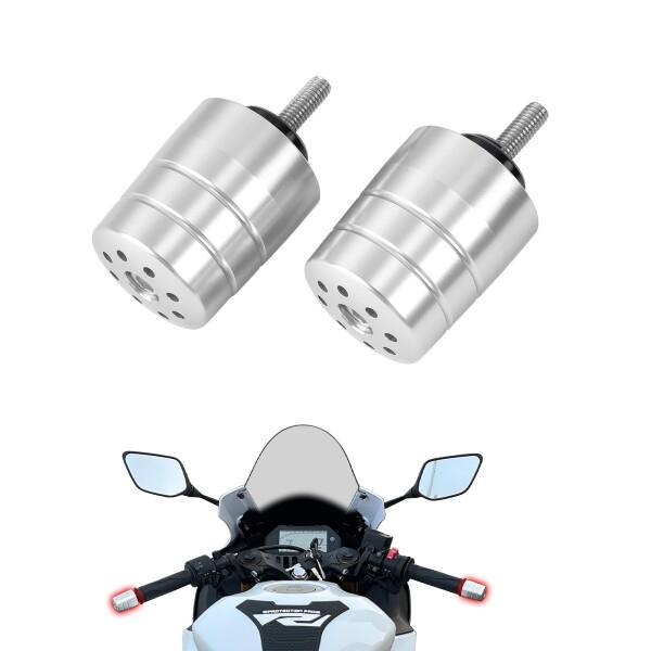 GFARDMOTO バーエンドグリッププラグ ヤマハ YZF-R3 YZF-R25 YZF R3 YZF R25 MT25 MT03 2019-2024年式対応 アルミ製 モーターサイクル ハンドルバー グリッププラグ (シルバー)商品コー...