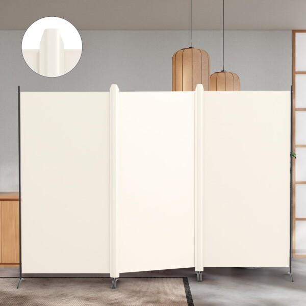 KELIXU パーテーション 間仕切り 3連 自立式 衝立 カバーストリップ付き 高さ1.8m×幅2.6m 布タイプ 折りたたみ 仕切りパネル 軽量 クロスパーテーション 目隠し 屏風 おしゃれ 組み立て簡単 部屋 オフィス 会議室 (ベー...