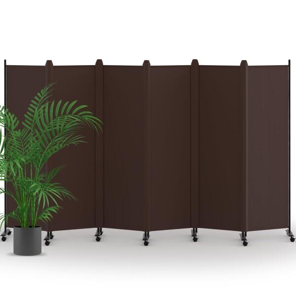 KELIXU パーテーション 間仕切り 6連 自立式 カバーストリップ付き 衝立 キャスター付き 高さ1.8m×幅3.29m 布タイプ 折りたたみ 仕切りパネル 軽量 クロスパーテーション 目隠し 屏風 おしゃれ 組み立て簡単 部屋 オフィ...