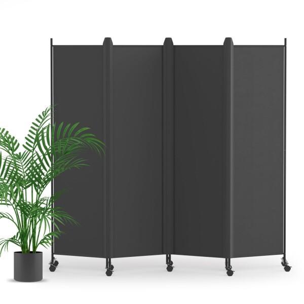 KELIXU パーテーション 間仕切り 4連 自立式 カバーストリップ付き 衝立 キャスター付き 高さ1.78m×幅2.24m 布タイプ 折りたたみ 仕切りパネル 軽量 クロスパーテーション 目隠し 屏風 おしゃれ 組み立て簡単 部屋 オフ...