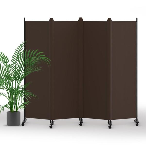 KELIXU パーテーション 間仕切り 4連 自立式 カバーストリップ付き 衝立 キャスター付き 高さ1.8m×幅2.21m 布タイプ 折りたたみ 仕切りパネル 軽量 クロスパーテーション 目隠し 屏風 おしゃれ 組み立て簡単 部屋 オフィ...