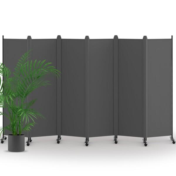 KELIXU パーテーション 間仕切り 6連 自立式 カバーストリップ付き 衝立 キャスター付き 高さ1.8m×幅3.29m 布タイプ 折りたたみ 仕切りパネル 軽量 クロスパーテーション 目隠し 屏風 おしゃれ 組み立て簡単 部屋 オフィ...