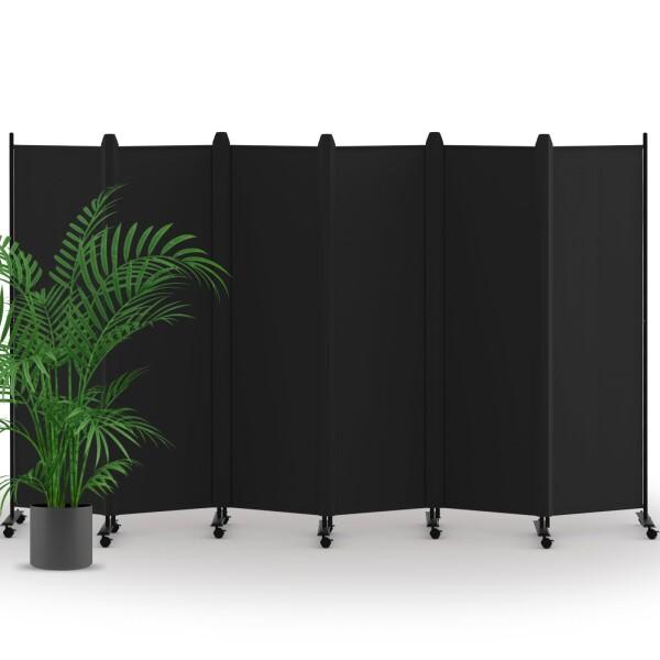 KELIXU パーテーション 間仕切り 6連 自立式 カバーストリップ付き 衝立 キャスター付き 高さ1.8m×幅3.29m 布タイプ 折りたたみ 仕切りパネル 軽量 クロスパーテーション 目隠し 屏風 おしゃれ 組み立て簡単 部屋 オフィ...