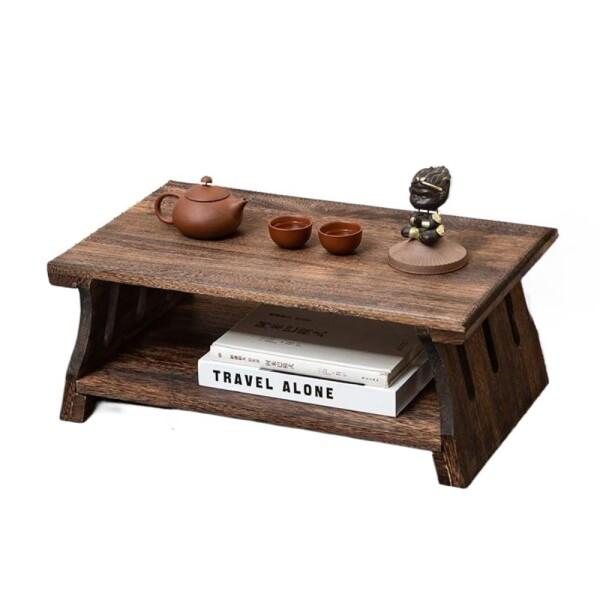 折りたたみ式実木ローテーブル 長方形畳用茶卓 座卓 小型コーヒーテーブル バルコニーやリビング用 (ブラウン Brown, 50*30*20cm)商品コード：55080852206型番：shimuzhediezhuo48サイズ：50*30*...