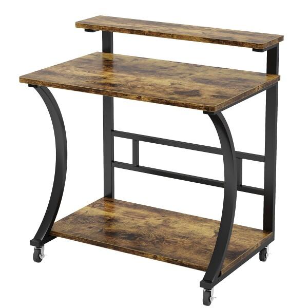 Tribesigns 幅80cm デスク キャスター 机 パソコンデスク キャスター付き ソファサイドテーブル ベッドデスク ホームオフィス用 ブラウン商品コード：55080852300サイズ：80×52×88cmカラー：ブラウン【縦の空間...