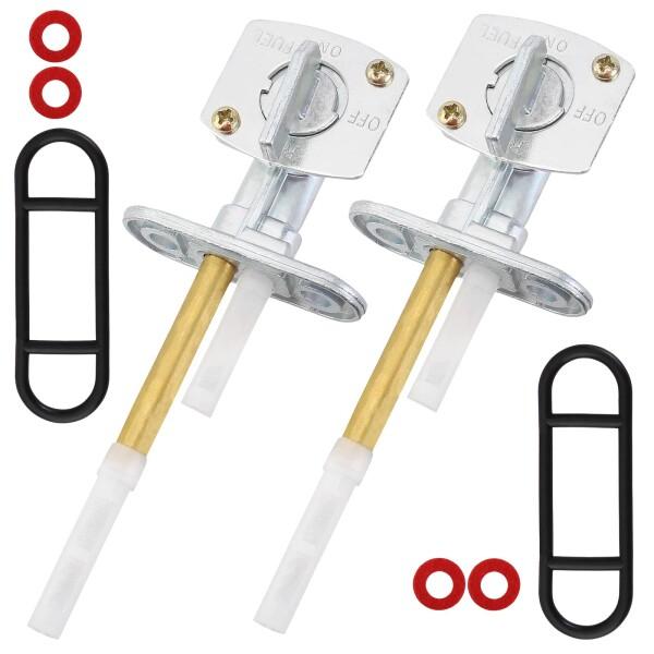 QAZAKY 2個パック 燃料ガスタンク ペットコック バルブスイッチ スズキ LT80 クワッドスポーツ 80 クアドランナー 160 オザーク 250 キングクワッド 300 LTZ250 LTZ400 LTF250 LTF250F L...