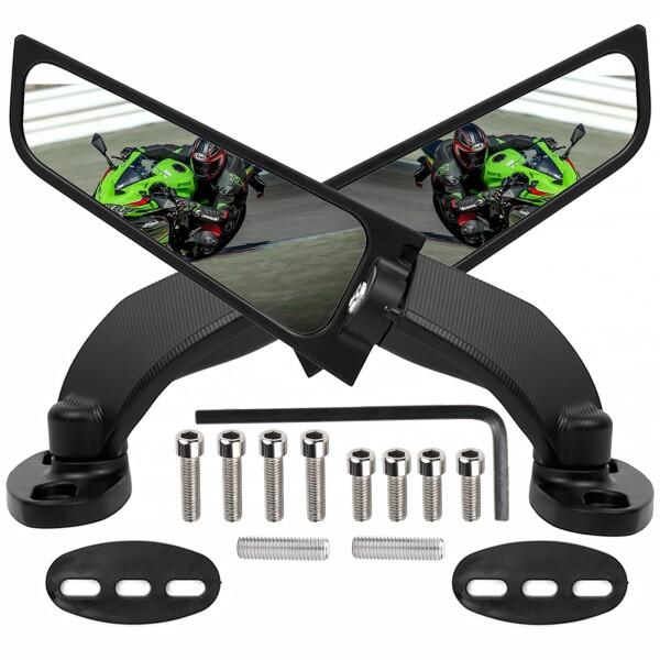 RACEAST バイクミラー ウイング翼型スリムカウルミラー 2025 Ninja 500 400 650 300 ZX6R ZX10R CBR1000 CBR300R CBR500R GSXR1000 600 750 R15 R25 CB...