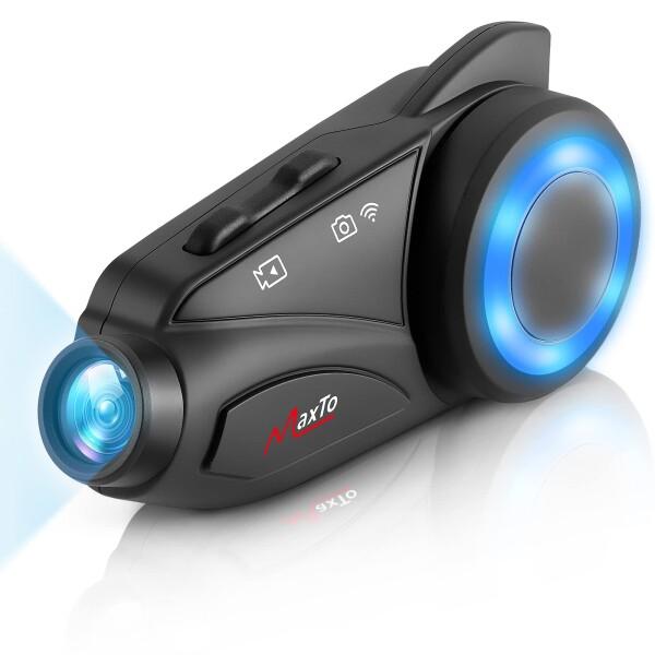 バイク インカム MAXTO M3 カメラ付き 360度角度調整 最大 6人同時通話 bluetooth 無線機いんかむ M3全てのブランドとペアリング可能 バイク用通信機器 FMラジオ付き防水 インターコム マルチデバイス接続 ドライブレ...