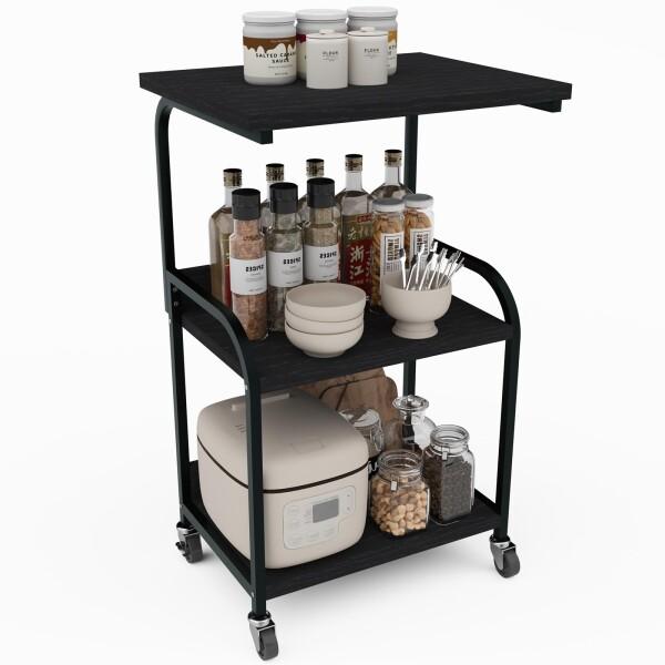 Embrace life キッチンワゴン 三段 収納カート キャスター付き 移動が容易 スライド棚 収納 スリム レンジラック ブラック商品コード：55080853451型番：CFTC07サイズ：標準カラー：ブラック1. 三段式収納で、異な...
