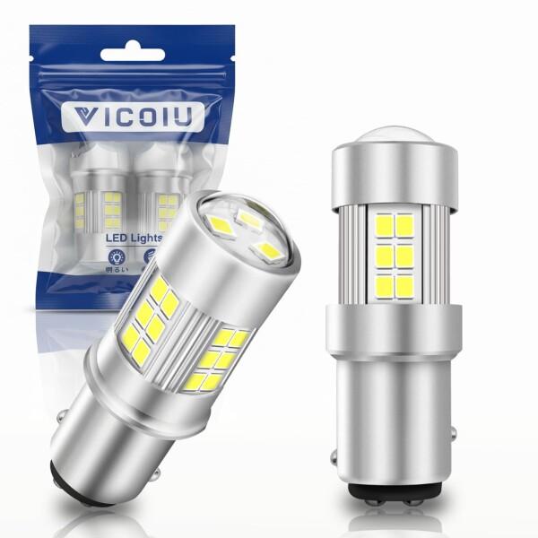 VICOIU S25 led ダブル球 バックランプ ホワイト27連LEDチップ 6500K 爆光 車検対応 1156 S25 led 後退灯 無極性 取付簡単 DC12V車対応商品コード：55080853682型番：S25-ダブル球【レン...
