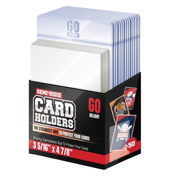 Semi Rigid Card Holders for PSA, SGC, BGS, CSG Grading ? 100 Bundle - Baseball Card Sleeves - 50 Card Holders for Tradin...