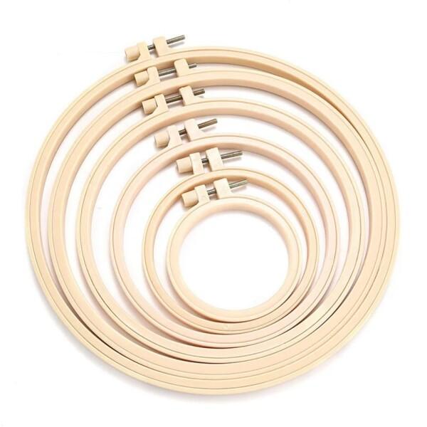 YFFSFDC 刺繍枠 9.5cm 12.5cm 16.5cm 20cm 24cm 27cm 計6個 円形 プラスチック刺繍フープ クロスステッチツール 刺繍ツール 6サイズ 刺繍フープセット 工芸用 家庭用 裁縫 手芸用品商品コード：55...