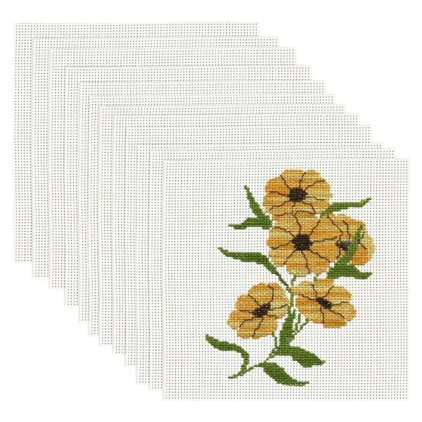 BENECREAT 12枚 クロスステッチ布 14カウント 15x15cm ビニールキャンバス 刺しゅう布 刺繍布 メッシュプラスチックキャンバスシート ハンドメイド DIY用刺繍縫製用品 ベージ商品コード：55080854720型番：DI...