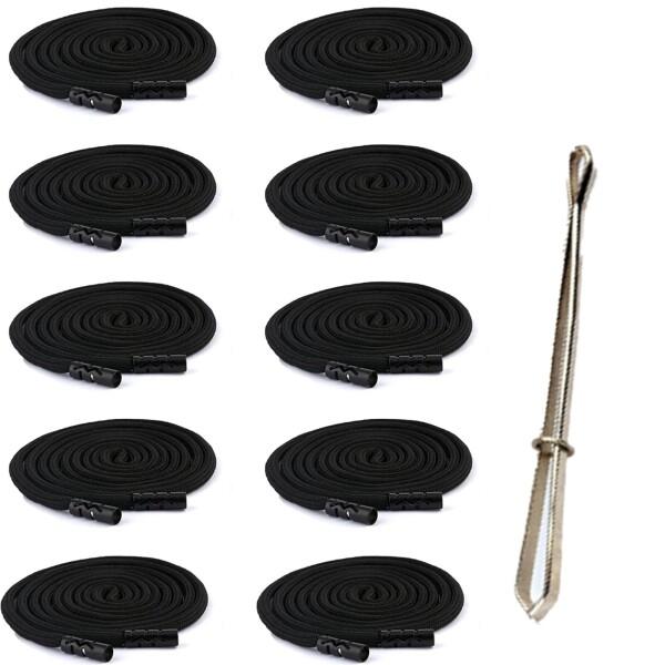 HUIKKJP ズボンロープ 紐 10 本入り 長さ 1.3m 幅 5mm ブラック スポーツパンツ/セーター/ポロシャツ用 交換用コード 服飾り DIY 材料 巾着手作りアクセサリー商品コード：55080856517型番：その他サイズ：長...