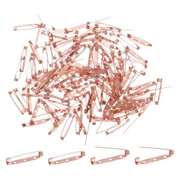 M METERXITY 120パック バーピン 1.4" ブローチピンバック スセーフティクラ スプ バッジ/ネームタグ/コサージュ/DIYクラフト製作用 金属ブトニエールロックピンバック(35mm ローズ金色)商品コード：55080856...