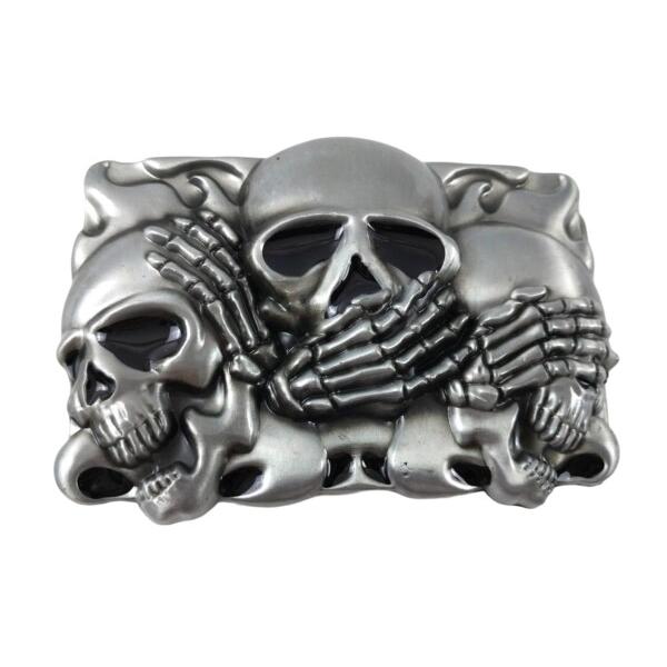 (F NODE) スカル 見ざる言わざる聞かざる スクエア バックルのみ メタル ビンテージ風 シルバー ドクロデザイン商品コード：55080856542サイズ：約9.4cm×5.5cmカラー：シルバー見ざる言わざる聞かざるの三猿をモチーフ...