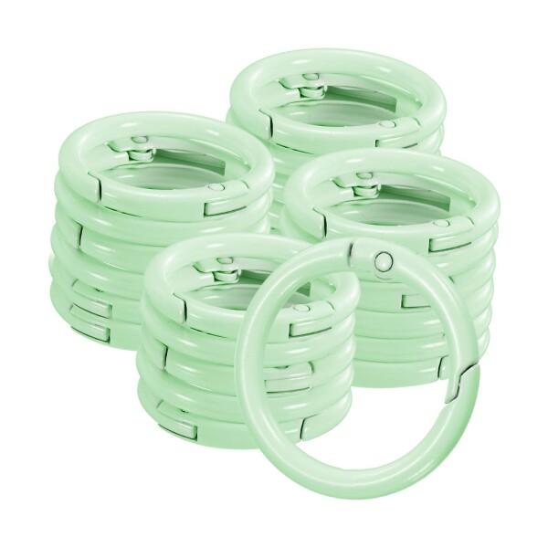 M METERXITY 24個入り メタルスプリングOリング 1" 亜鉛合金スプリングキーリングバックル キーチェーン/バッグ/財布/DIYクラフト用 ラウンドハンドバッグスナップクリップトリガーバックルチェーンリング(ライト緑)商品コード...