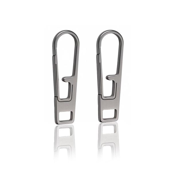 VIPERADE VAT1-L 大型チタン製ジッパープル交換用、スーツケース、荷物、バックパック、スポーツバッグ用高耐久ジッパープルタブ修理キット、チタン製カラビナキーチェーンミニ (2 グレー)商品コード：55080856845型番：VA...