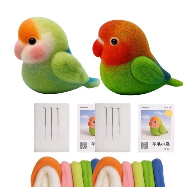 インコ羊毛フェルトキットセット 材料も工具も2SET 鳥 インコ マスコット 手作りキット 手芸キット 初心者 子供 大人 簡単 ハンドメイド 工作 プレゼント CLAFTLAB SAIL商品コード：55080856963型番：ライトカラー...