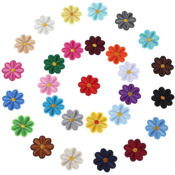 FACETHALO ワッペン アップリケ 28枚入り 刺繍されたカラフルなフラワー パッチで添付または縫う DIY 補修 手作り アイロン アップリケ商品コード：55080857309型番：FACETHALO-RR007サイズ：約4CMカラ...
