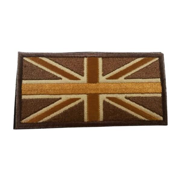 (F NODE) ユニオンジャック イギリス国旗 ミリタリー パッチ ワッペン 英国 UK イギリス サバゲー ベルクロ おしゃれ 大人 付け方 おもしろ バトル 購入 コスプレ 装飾 アップリケ サバイバルゲーム 旗 茶 黒 (ブラウン)...