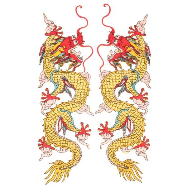 STOBOK 刺繍ワッペン 龍 2枚セット  アイロン接着 縫い付け 補修パッチ 大きい 39cm 衣類 飾り 装飾 DIY 手芸 中華風商品コード：55080857336型番：1サイズ：39.00X12.00X0.30CMカラー：示されて...