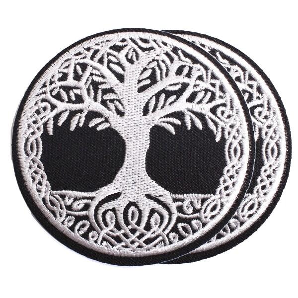 Harsgs 2PCS Yggdrasil The Tree of Life Patch Embroidered Applique Badge Iron on/Sew on Patches Emblem Patch DIY Accessor...