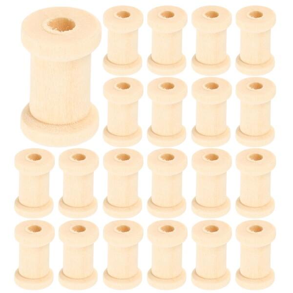 Homoyoyo 100個 木製ミシン糸ホルダー 糸巻きスプール 0.91×0.59×0.59インチ 縫製ボビン 編み糸 刺繍用 クロスステッチ キルティング 糸絡み防止商品コード：55080857436型番：7I4HX00Y63213ND...