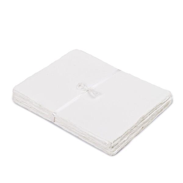 LEATHER VILLAGE 水彩紙 - オフホワイト - 9.5 x 12 インチ、50 枚 - ミックス メディア 水彩紙 - 150 GSM 厚手デッケル エッジ バージン コットン ハンドメイド ペーパー - オフホワイト商品コー...