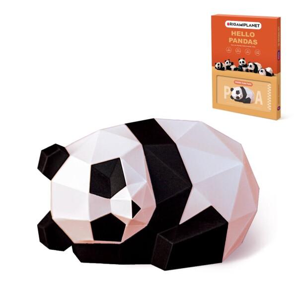 ORIGAMIPLANET 立体折り紙ペーパークラフトキット-Panda Tuan Tuan 、ティーン＆大人のための楽しいDIYプレカット3Dパンダペーパーアートモデル、本棚の装飾のための簡単な手作り動物フィギュア彫刻ギフトセット商品コー...
