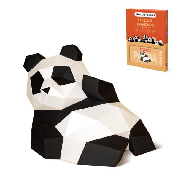 ORIGAMIPLANET 立体折り紙ペーパークラフトキット-Panda Xingxing、ティーン＆大人のための楽しいDIYプレカット3Dパンダペーパーアートモデル、本棚の装飾のための簡単な手作り動物フィギュア彫刻ギフトセット商品コード：...