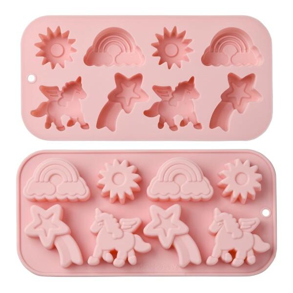 KitBeads レインボーシリコンモールド ユニコーン ハンドメイド 太陽 流星 天体 型 ケーキ チョコレート ビスケット キャンディ作り 2個商品コード：55080858036型番：noカラー：サンレインボー流星-2個数量とサイズ:レ...