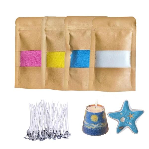 キャンドルサンドセット 芯付き 粒状キャンドルキット 水に浮く カラフル DIY 手作り サンドワックスキャンドル ホームデコレーション クリスマスや誕生日に ワックスサンドDIYキャンドル (SET 1)商品コード：55080858037...