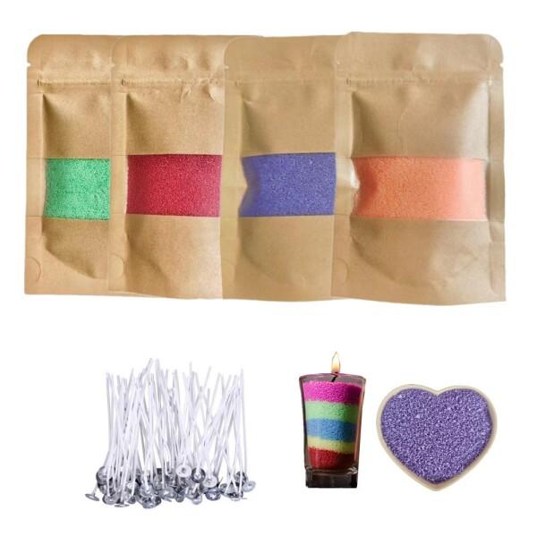 キャンドルサンドセット 芯付き 粒状キャンドルキット 水に浮く カラフル DIY 手作り サンドワックスキャンドル ホームデコレーション クリスマスや誕生日に ワックスサンドDIYキャンドル (SET 2)商品コード：55080858038...