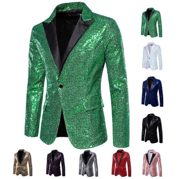 (Baestappy) パーティータキシード 司会 ダンス衣装 バー衣装 コスプレ忘年会・新年会・ステージ必備 メンズ スパンコール プロム・パーティ・フォーマル 華やか光沢デザイン キラキラ商品コード：55080858080型番：A01サ...