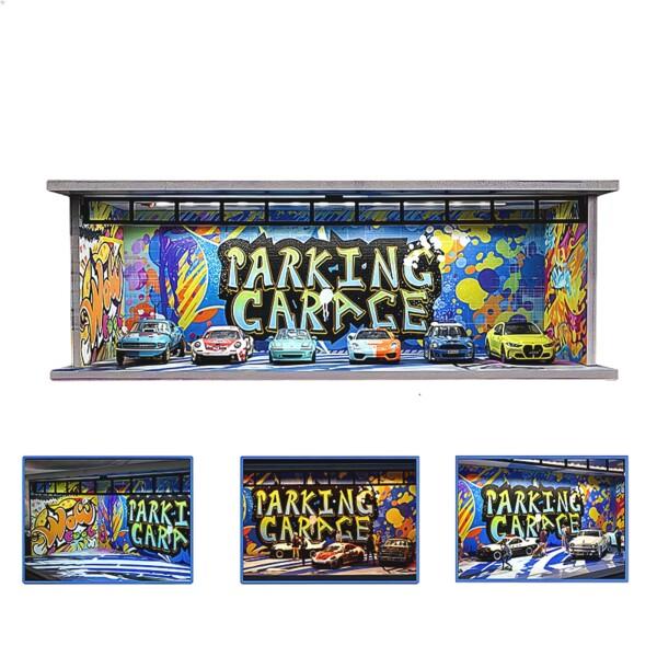 NUEIOVRW 1/64 ジオラマカーガレージモデル、ホットホイールダイキャストモデルカー、3色調光機能付きLED照明駐車場収納モデル、アクリルダストドア付き(L004-ファンタジーガレージ)商品コード：55080858406型番：L00...