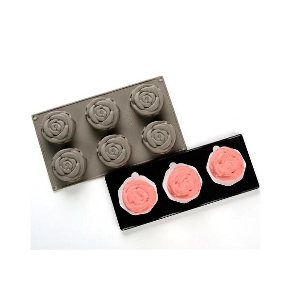I ENJOY+ シリコンフレックス シリコン型 カップケーキ型 耐熱 粘りにくいケーキ型 エンゼル型 リングケーキ お菓子 バラ 6ケ取商品コード：55080858756型番：SiliconMoulds-6Rose製品サイズ:(約)幅17...