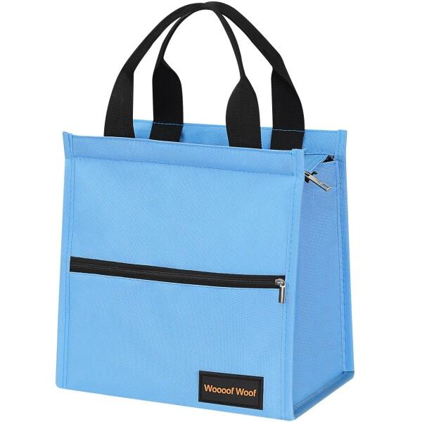 (WOOOOF WOOF) ランチバッグ 保冷 お弁当バッグ 大容量 弁当箱 袋 フロントジッパーポケット 持ち手つき 内側断熱 軽量 耐久性 男女兼用 通勤 通学商品コード：55080859117サイズ：24cm x 14cm x 25c...