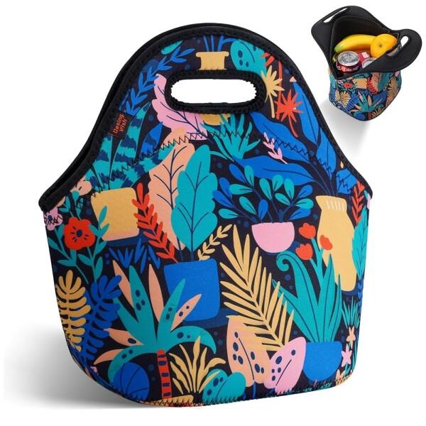 Desing Wish ランチバッグ ネオプレン 保冷 保温バッグ 折りたたみ式断熱バッグ お弁当ケース 軽量 大人 子供 通勤 通学 アウトドア キャンプ レジャー ピクニック お弁当袋 (rainforest)商品コード：5508085...