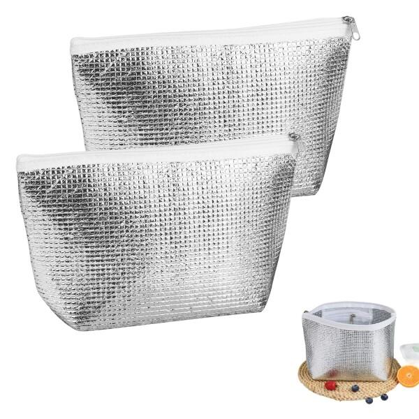 保冷バッグ 保冷ポーチ 保冷袋 2個セット ランチバッグ 小型 高効率保温 保冷ケース 長時間 保温保冷用 折り畳み 通勤 通学 シルバー商品コード：55080859228型番：DONGNING-004サイズ：【Not Applicable...